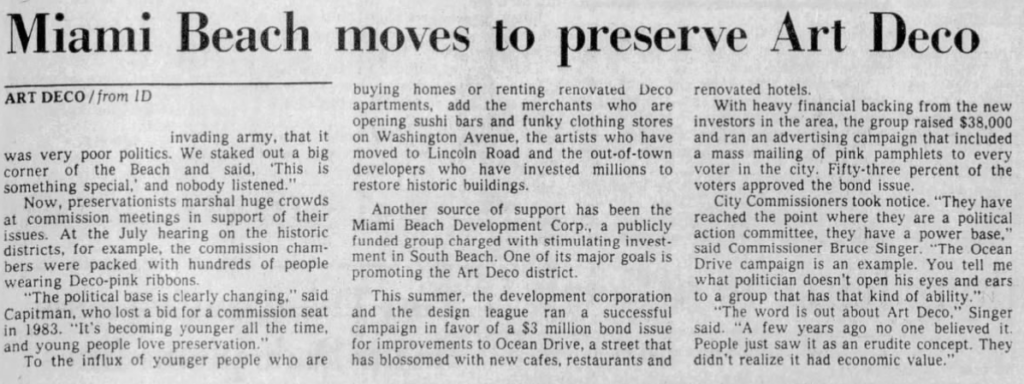 A City Embraces Preservation (1986) - Miami Design Preservation League