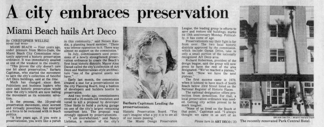 A City Embraces Preservation (1986) - Miami Design Preservation League