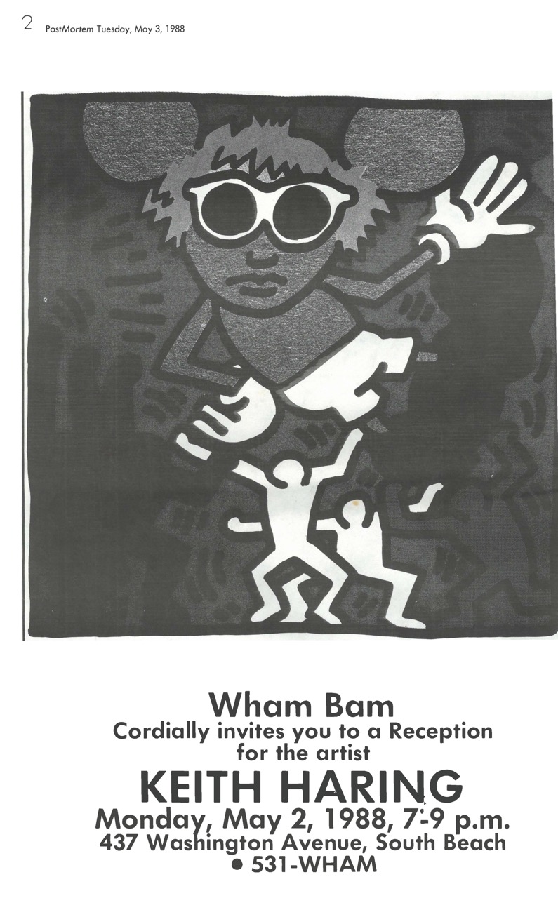 Keith Haring at the Wham Bam on Washington Avenue (1988) - Miami Design ...